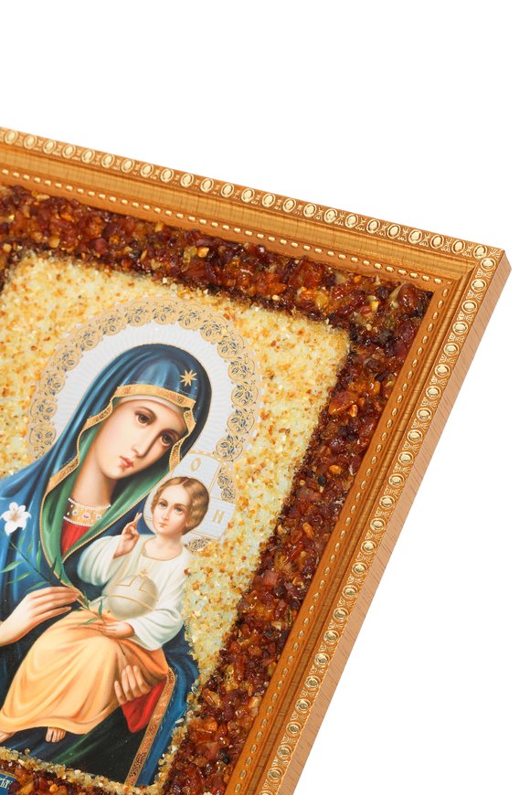 Икона из янтаря "Божья Матерь" цены, купить в интернет-магазине Leomax.ru